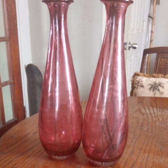 Pier 1 | Accents | Translucent Pink Swirled Glass Accent Vases | Poshmark